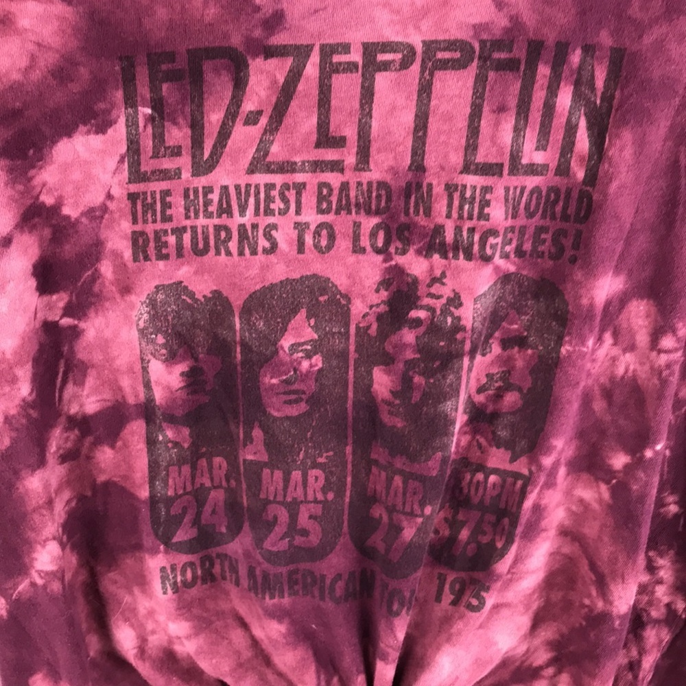 Led Zeppelin Women’s Na Tour 1975 Graphic Tie Dye Sho… - Gem